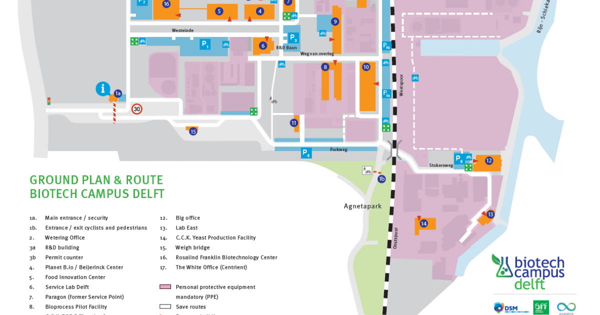 Map Biotech Campus Delft | Biotech Campus Delft