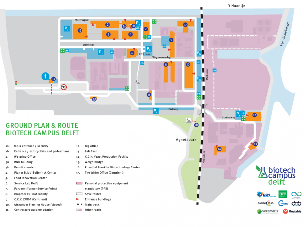 Map Biotech Campus Delft | Biotech Campus Delft